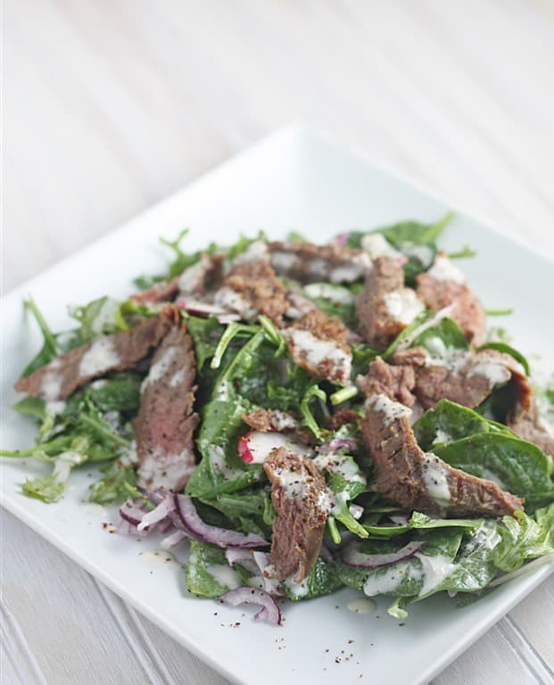 Simple Steak Salad with Paleo Herb Dressing — Katrina Runs for Food